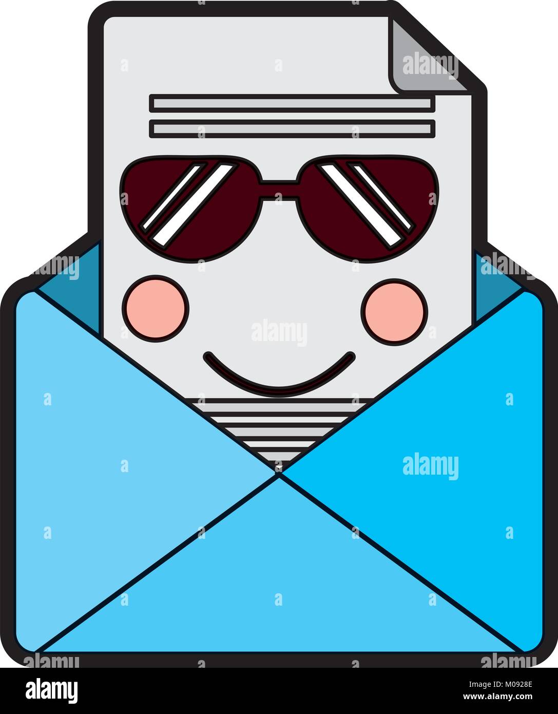 Kawaii message email cartoon Stock Vector Images - Alamy