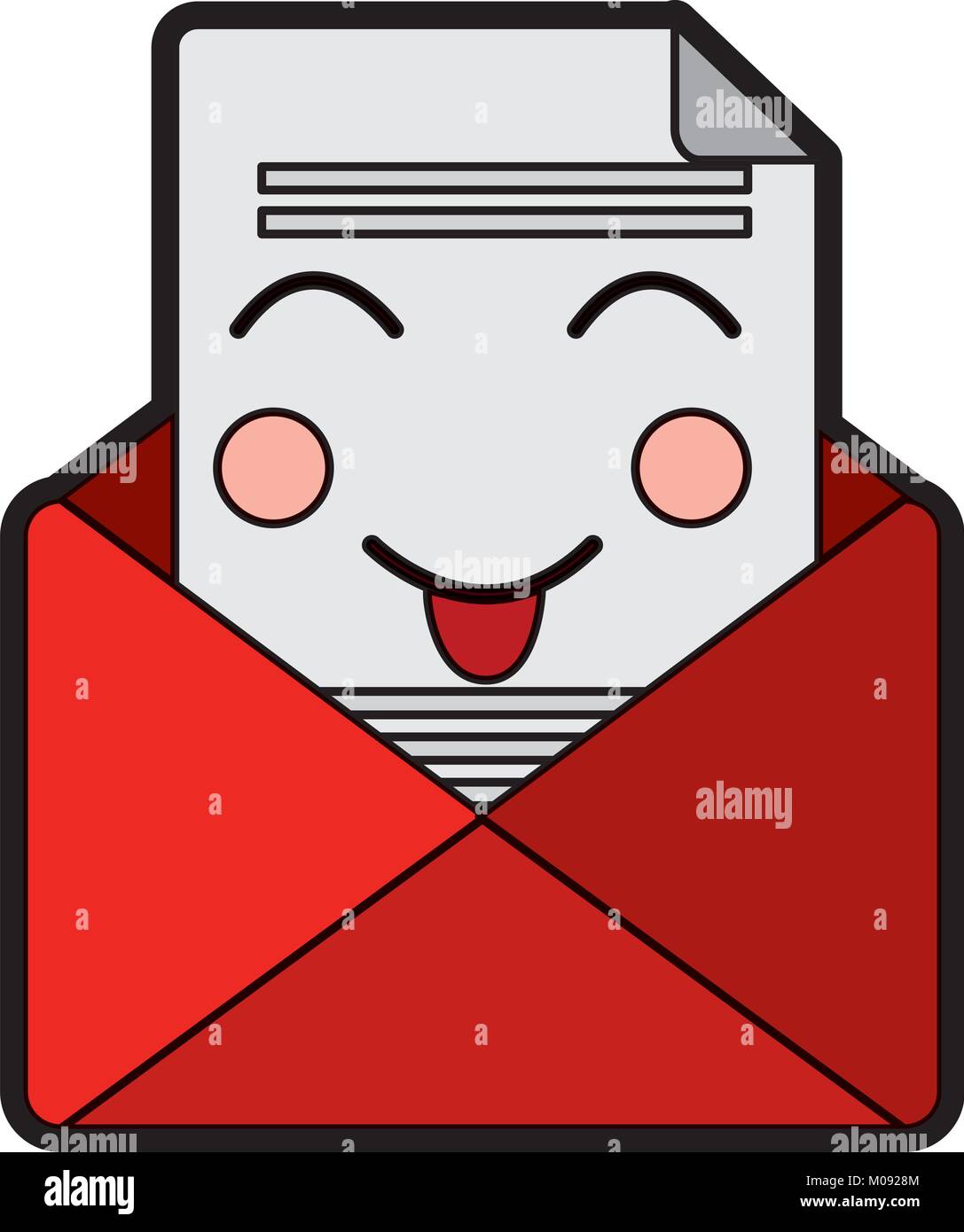 kawaii email envelope letter message cartoon Stock Vector Image & Art ...