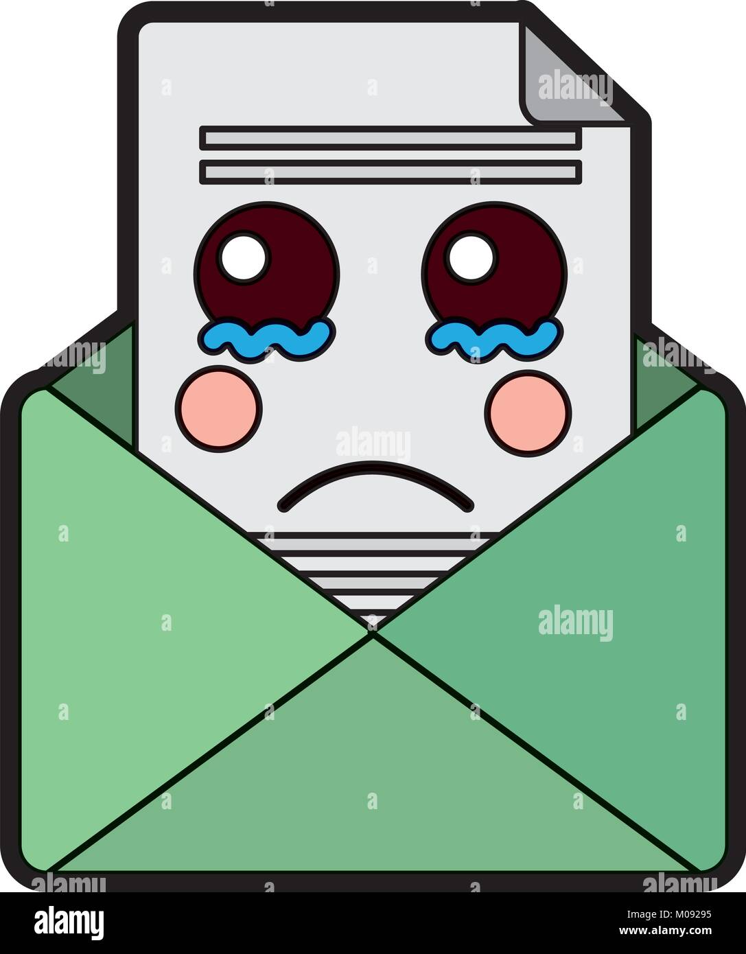 kawaii email envelope letter message cartoon Stock Vector Image & Art ...