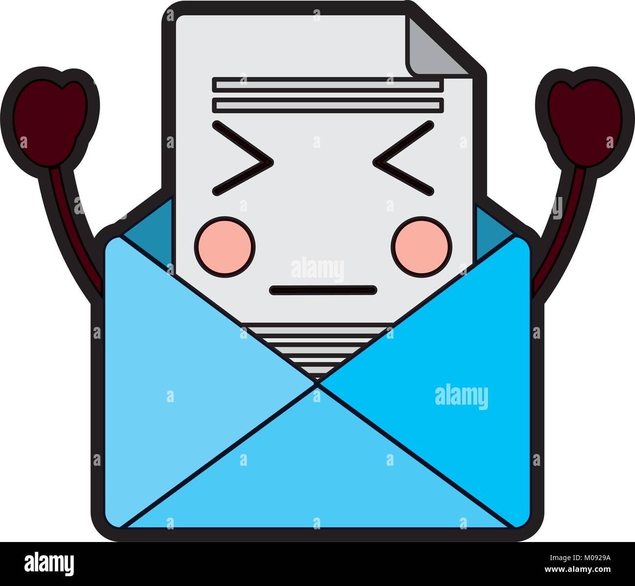 Cartoon Message Envelope Email Communication High Resolution Stock ...