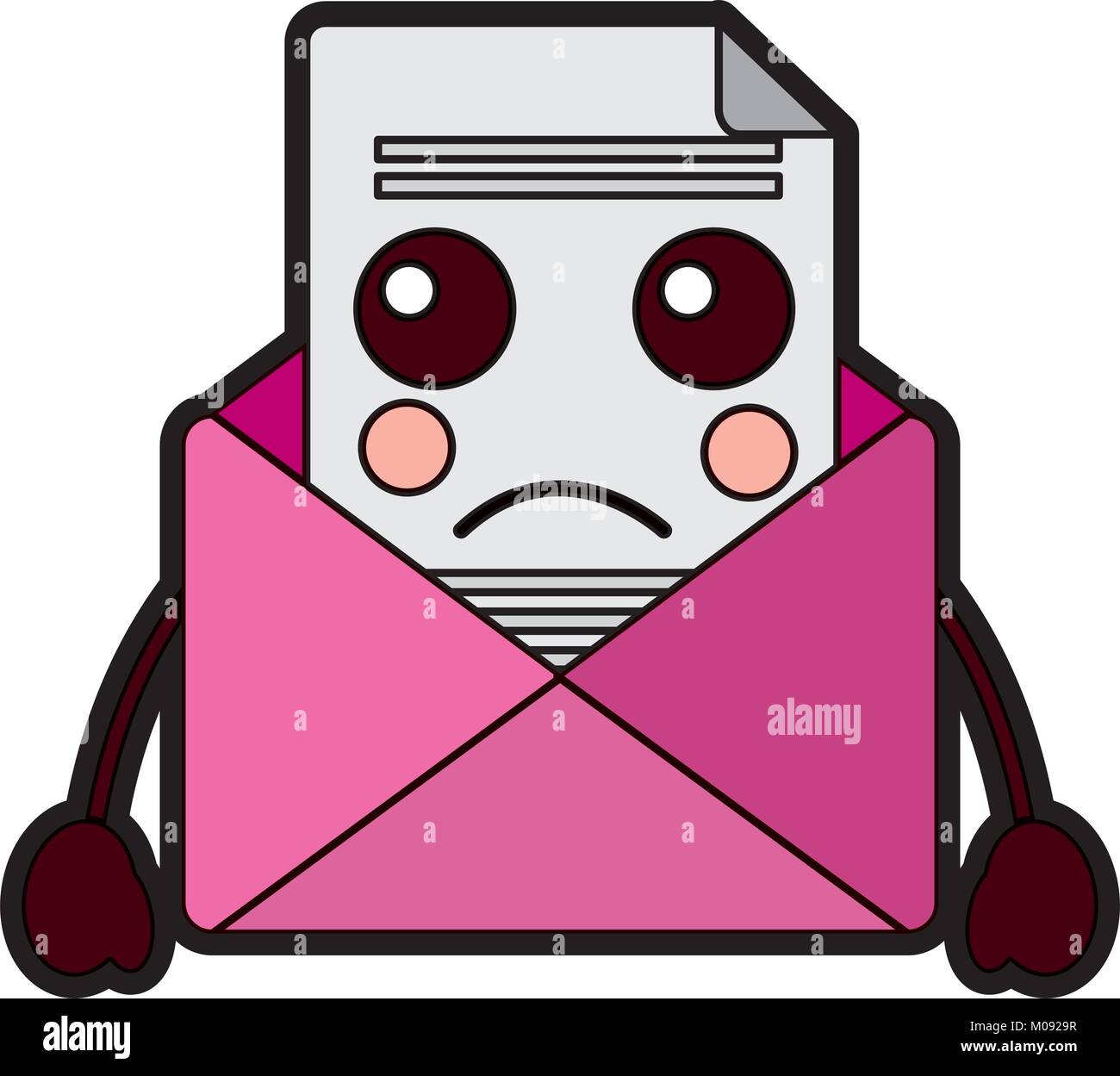 kawaii email envelope letter message cartoon Stock Vector Image & Art ...