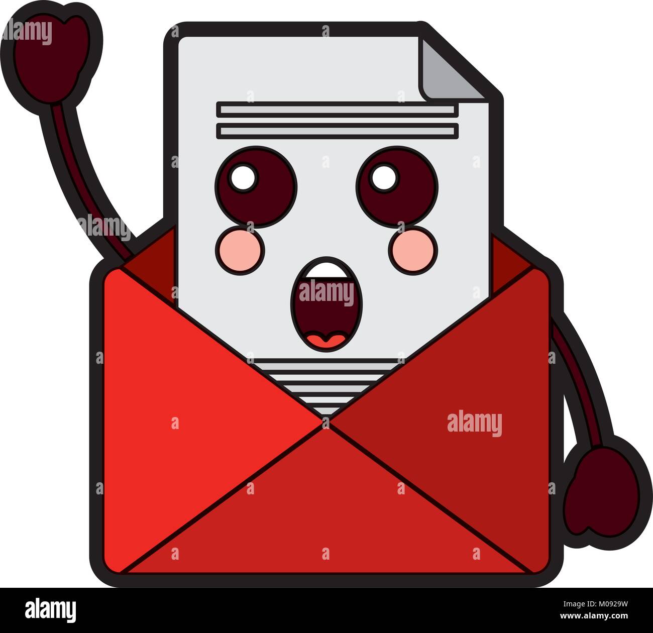 kawaii email envelope letter message cartoon Stock Vector Image & Art ...