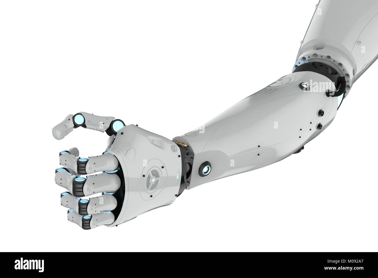 3d rendering robot fist isolated on white Stock Photo - Alamy