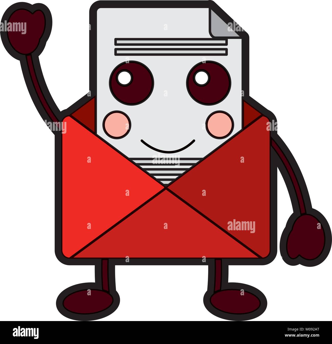 kawaii email envelope letter message cartoon Stock Vector Image & Art ...