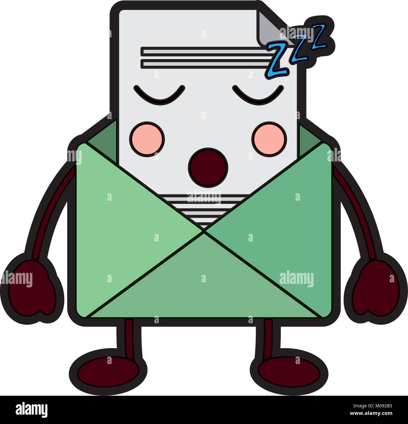 kawaii email envelope letter message cartoon Stock Vector Image & Art ...