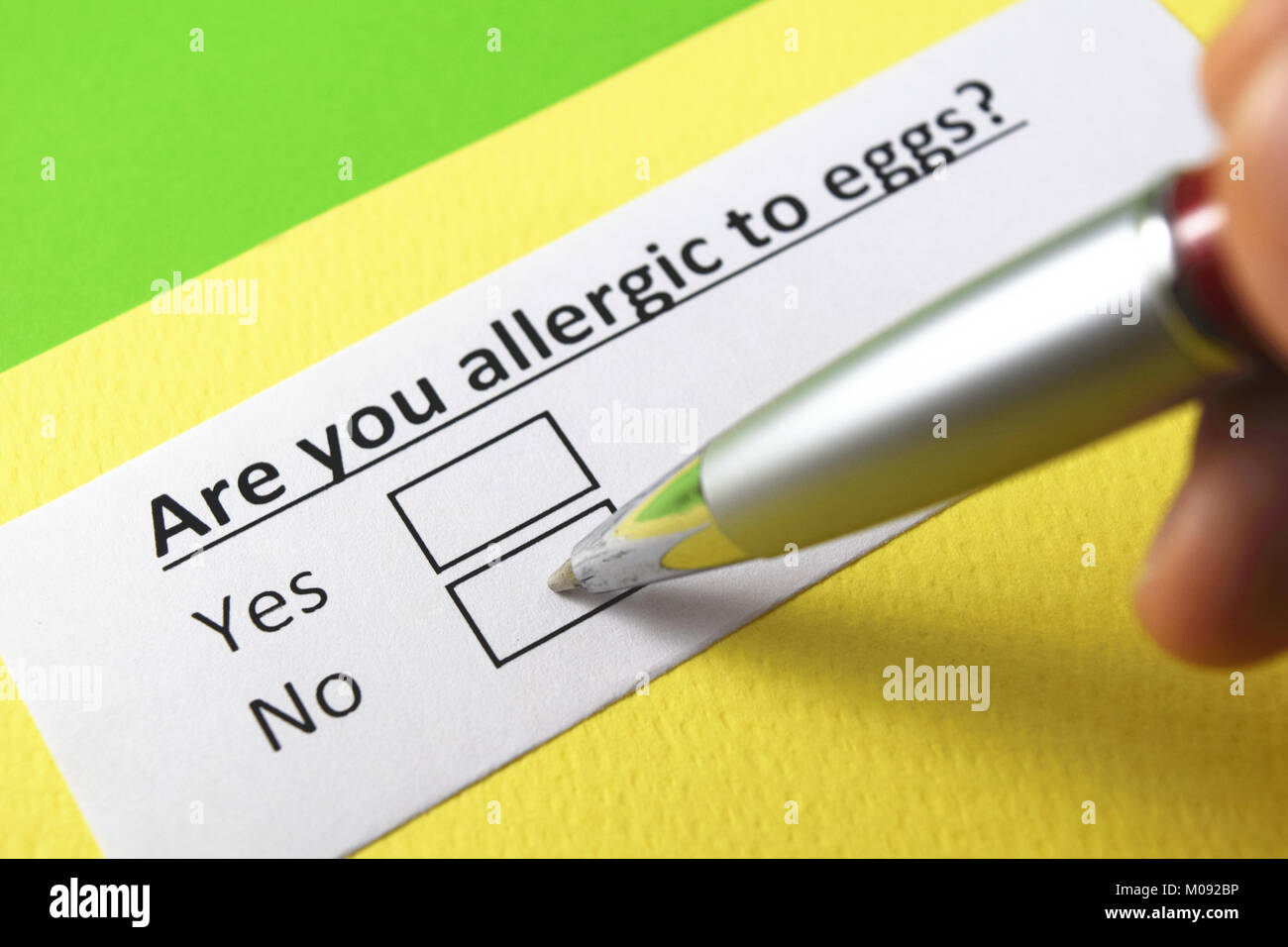 Are you allergic to eggs? yes or no Stock Photo - Alamy