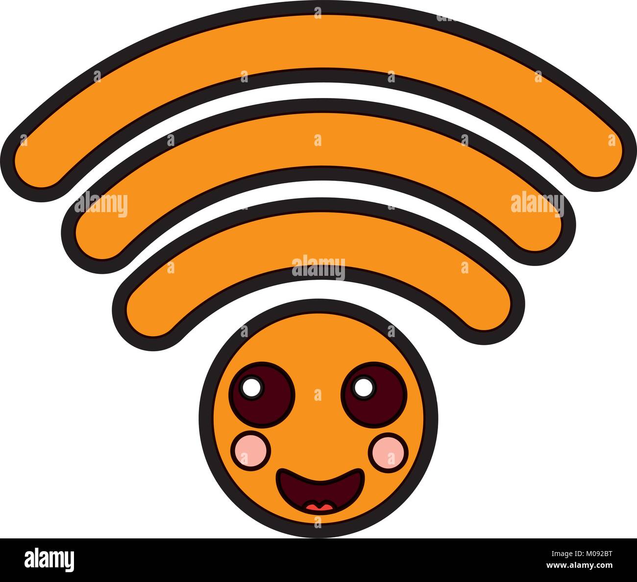 cartoon wifi internet signal kawaii character Stock Vector Image & Art ...