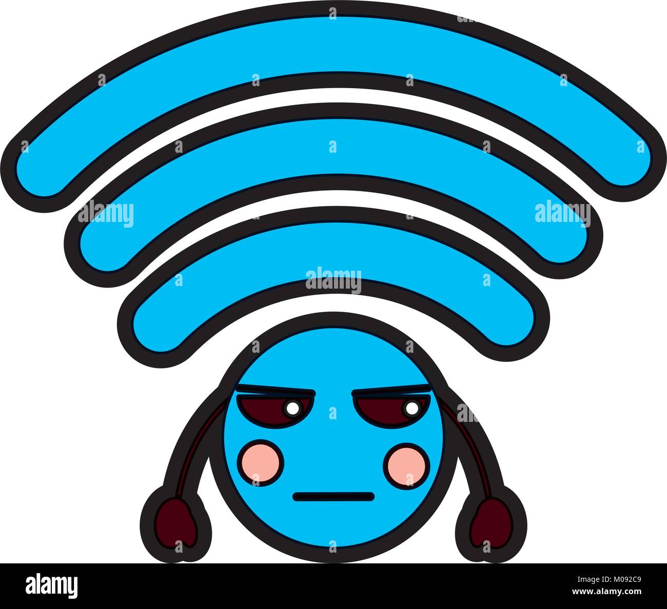 cartoon wifi internet signal kawaii character Stock Vector Image & Art ...