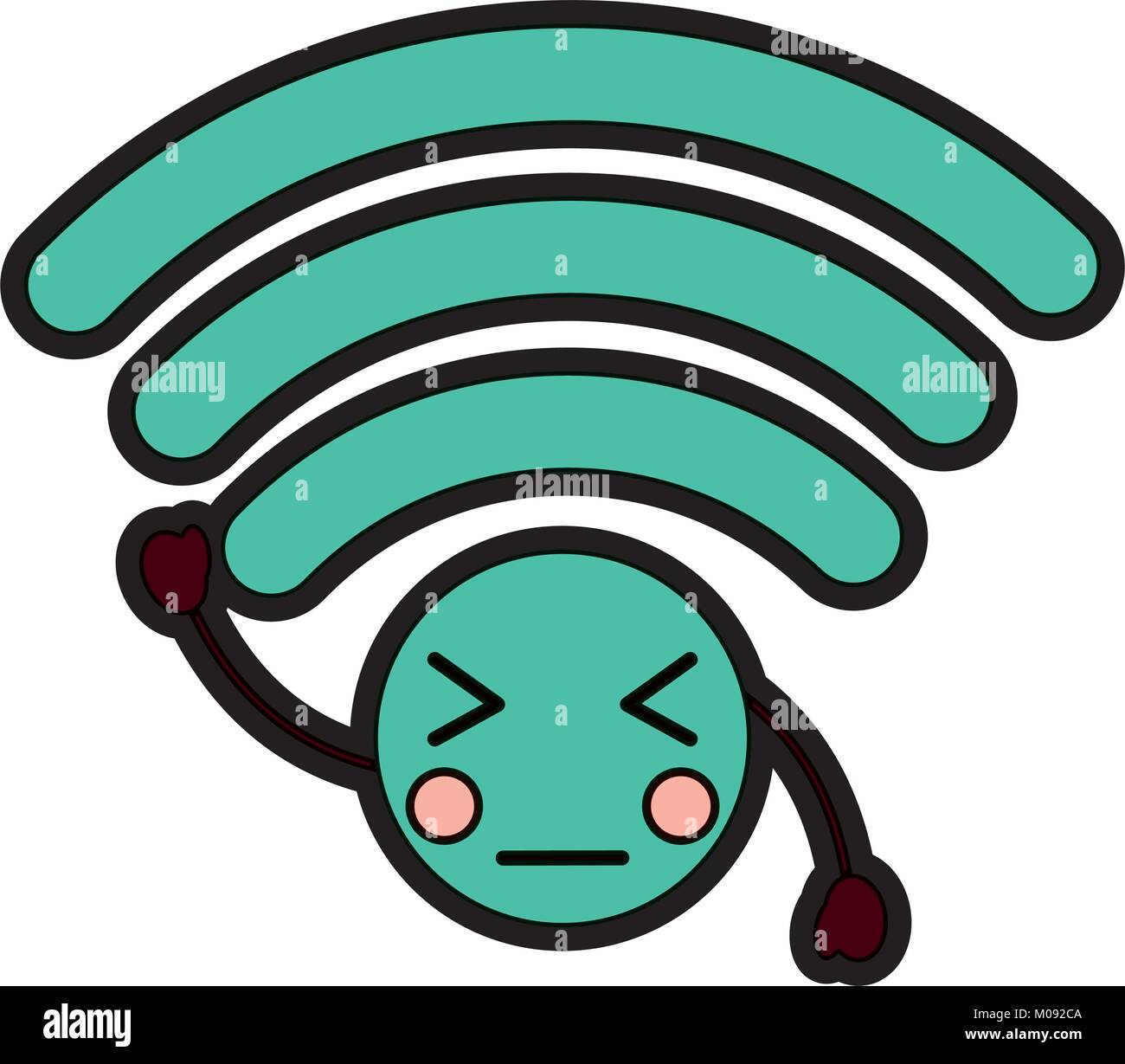 cartoon wifi internet signal kawaii character Stock Vector Image & Art ...