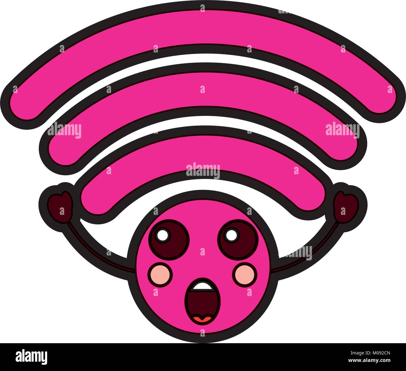 cartoon wifi internet signal kawaii character Stock Vector Image & Art ...