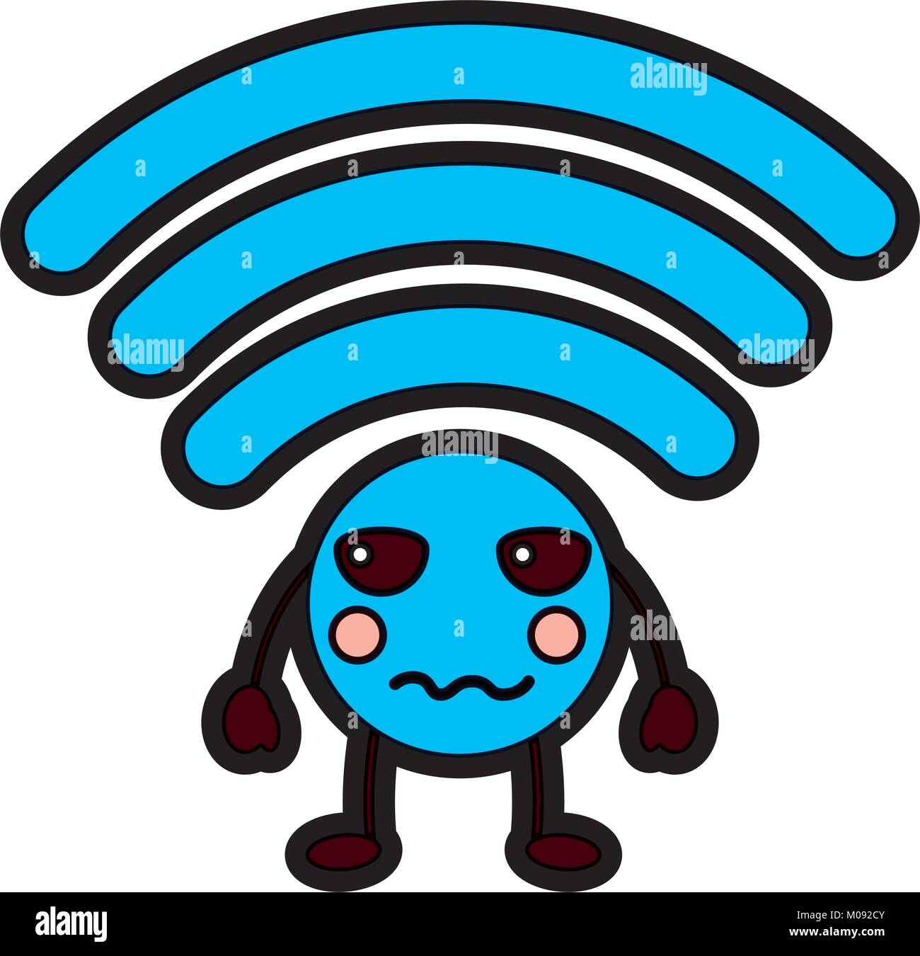cartoon wifi internet signal kawaii character Stock Vector Image & Art ...