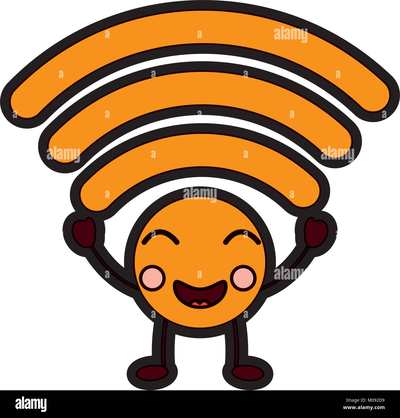 cartoon wifi internet signal kawaii character Stock Vector Image & Art ...