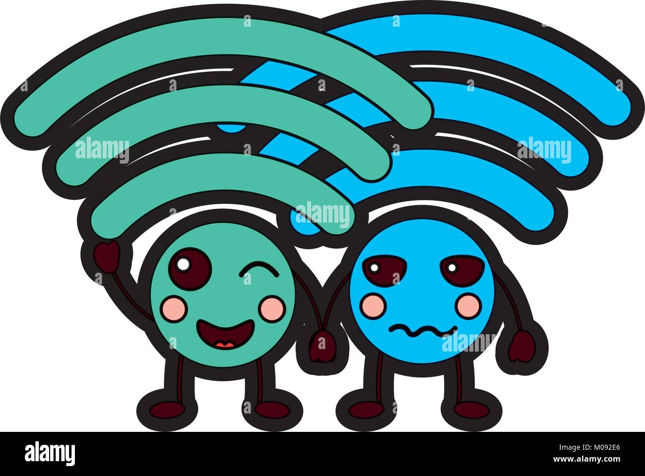 cartoon wifi internet signal kawaii character Stock Vector Image & Art ...