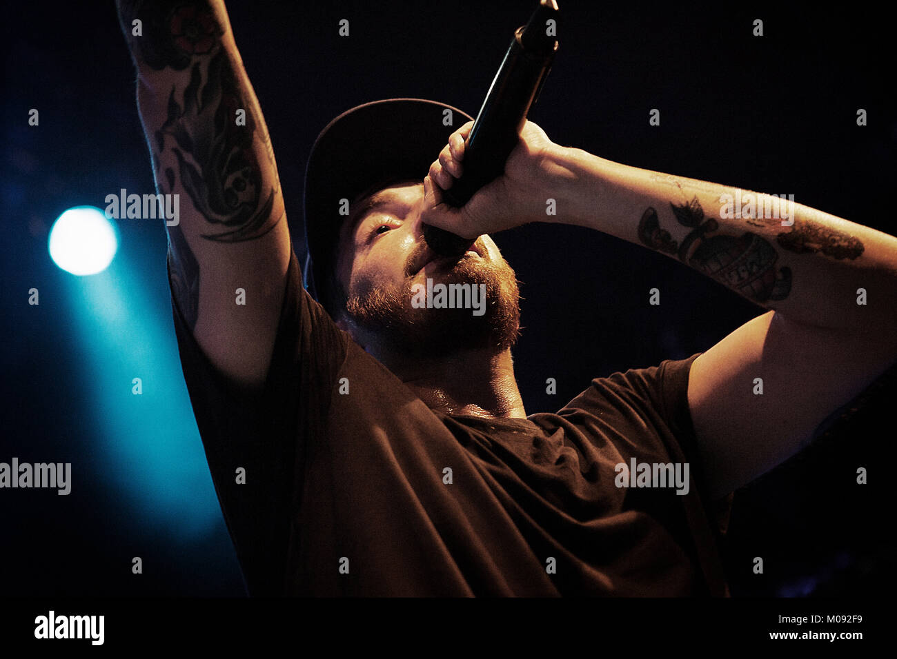 The popular German rapper and hip-hop artist Casper performs a live ...