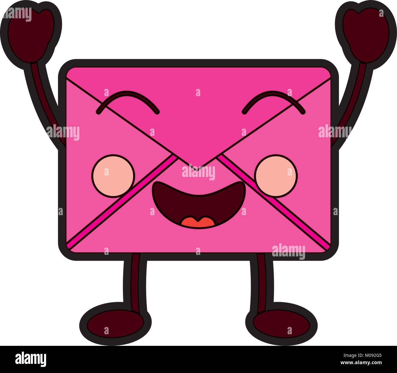 mail envelope kawaii character cartoon Stock Vector Image & Art - Alamy