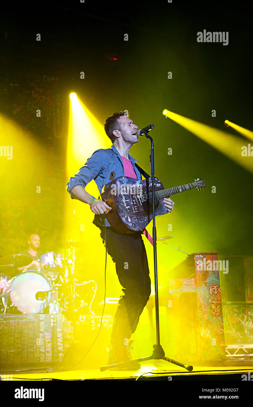 The British rock band Coldplay performs a live concert at the E-Werk in ...