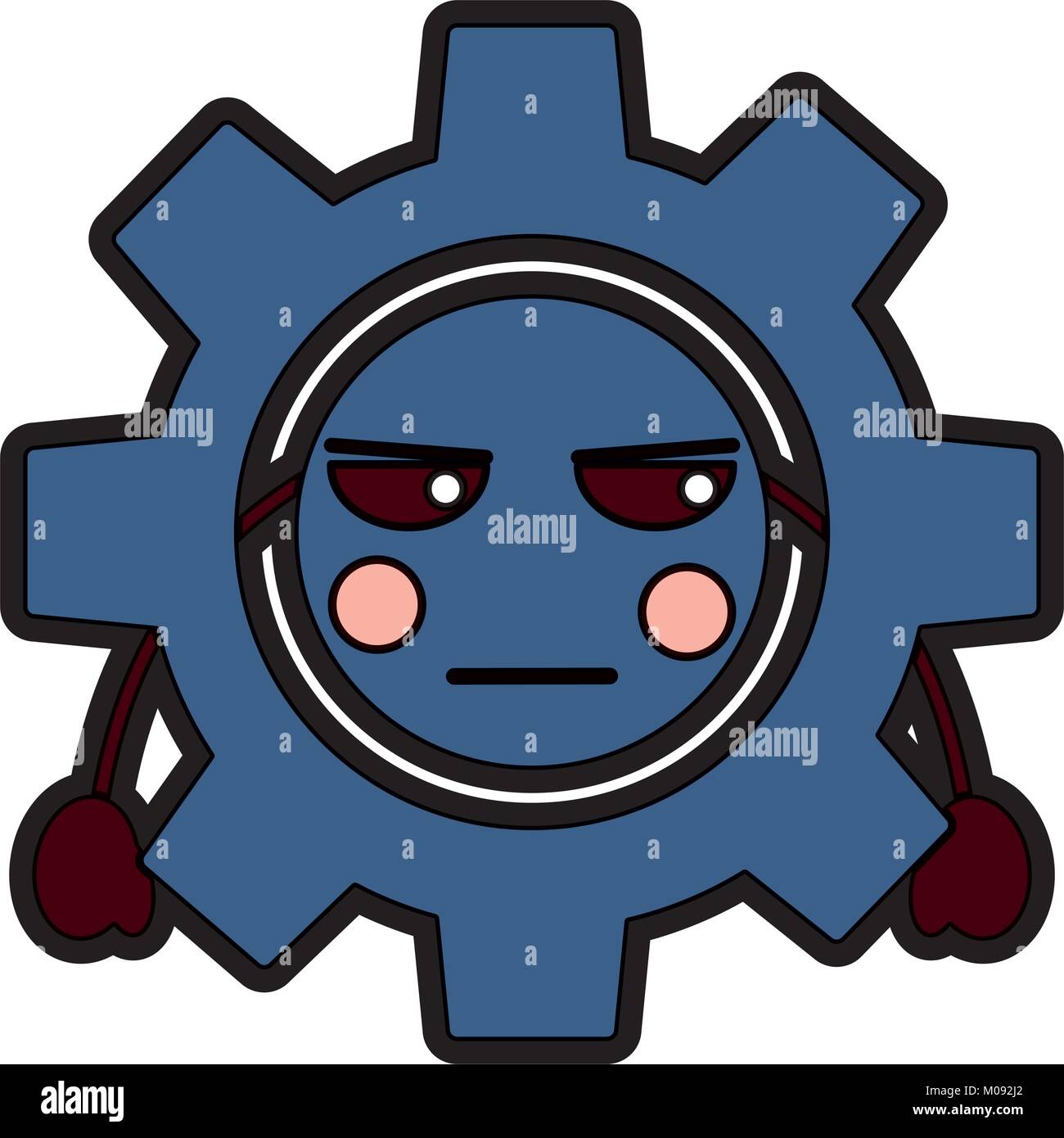 gear machinery piece cute kawaii cartoon Stock Vector Image & Art - Alamy