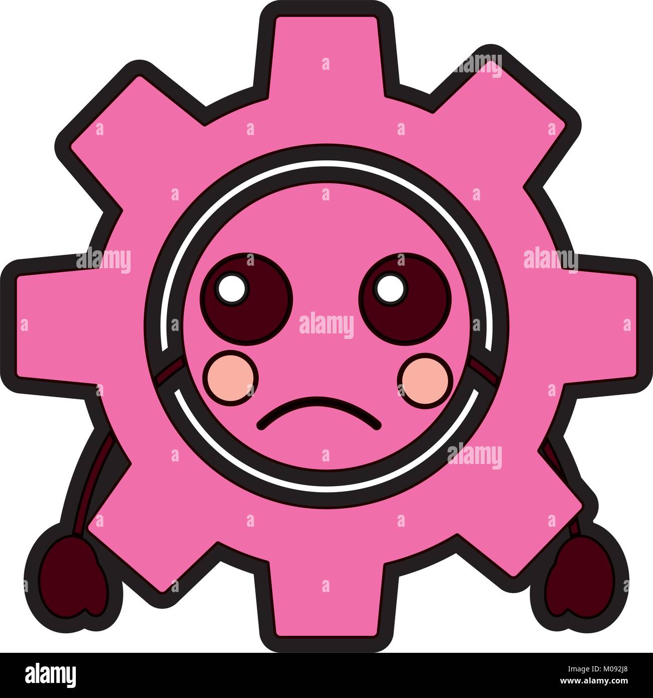 gear machinery piece cute kawaii cartoon Stock Vector Image & Art - Alamy