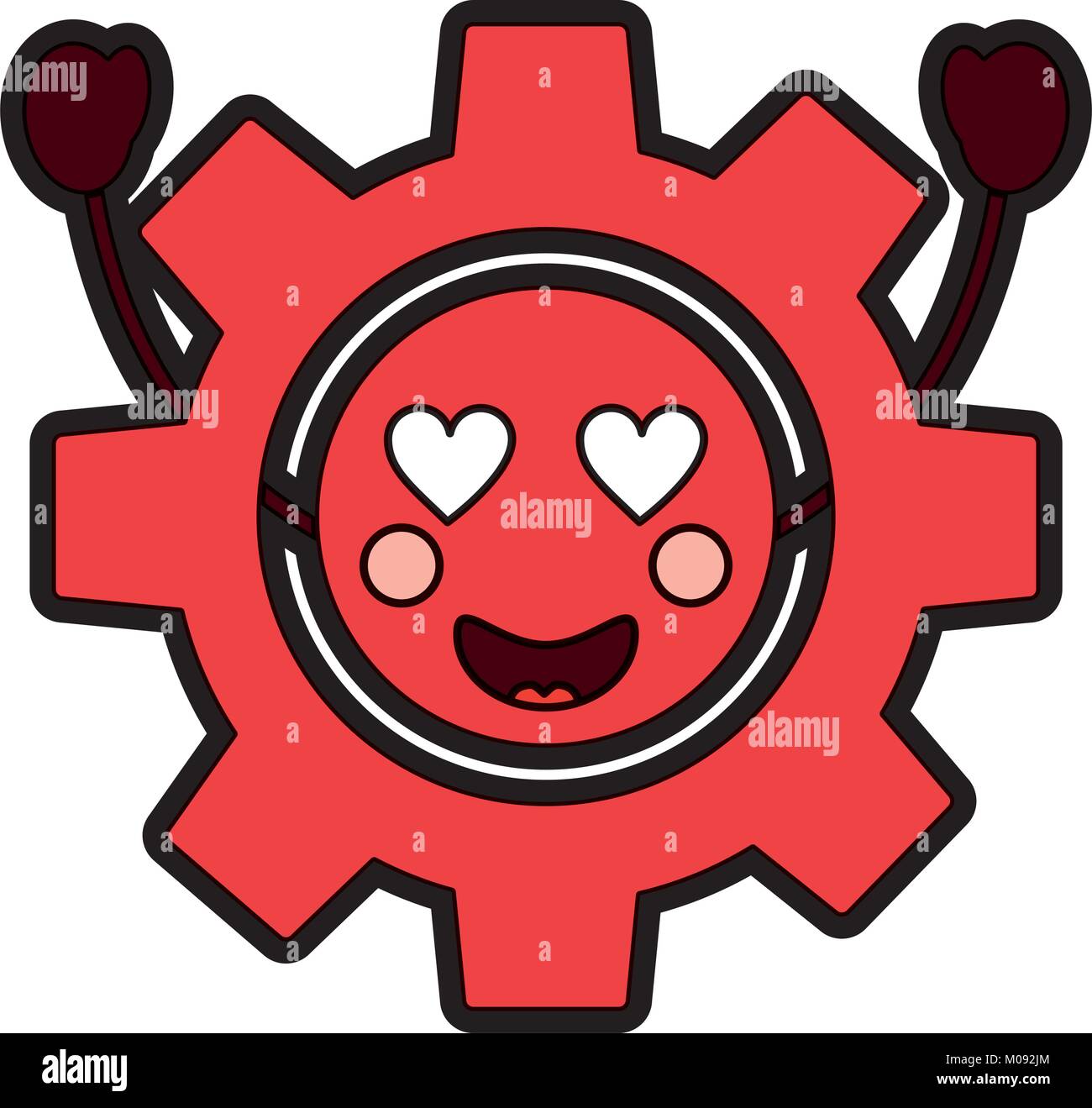 gear machinery piece cute kawaii cartoon Stock Vector Image & Art - Alamy