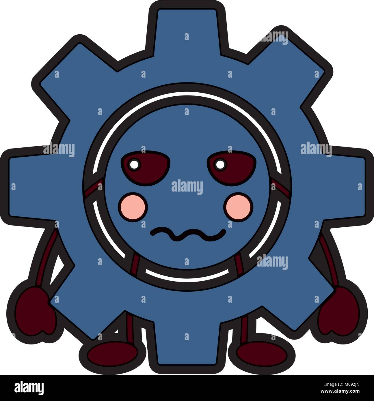gear machinery piece cute kawaii cartoon Stock Vector Image & Art - Alamy