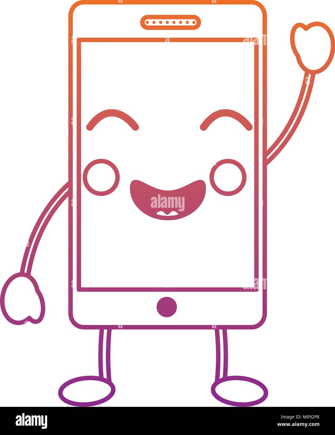 happy cellphone kawaii icon image Stock Vector Image & Art - Alamy