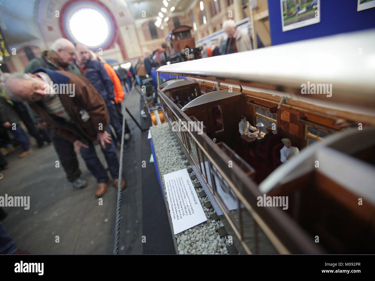 Detail from the interior of a model 'Topaz' Pullman coach on display ...
