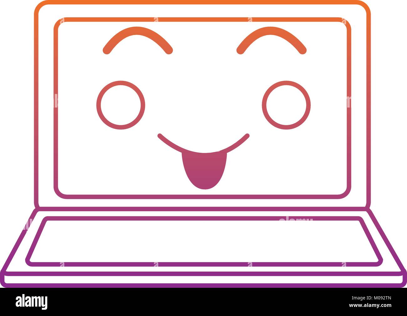happy laptop kawaii icon image Stock Vector Image & Art - Alamy