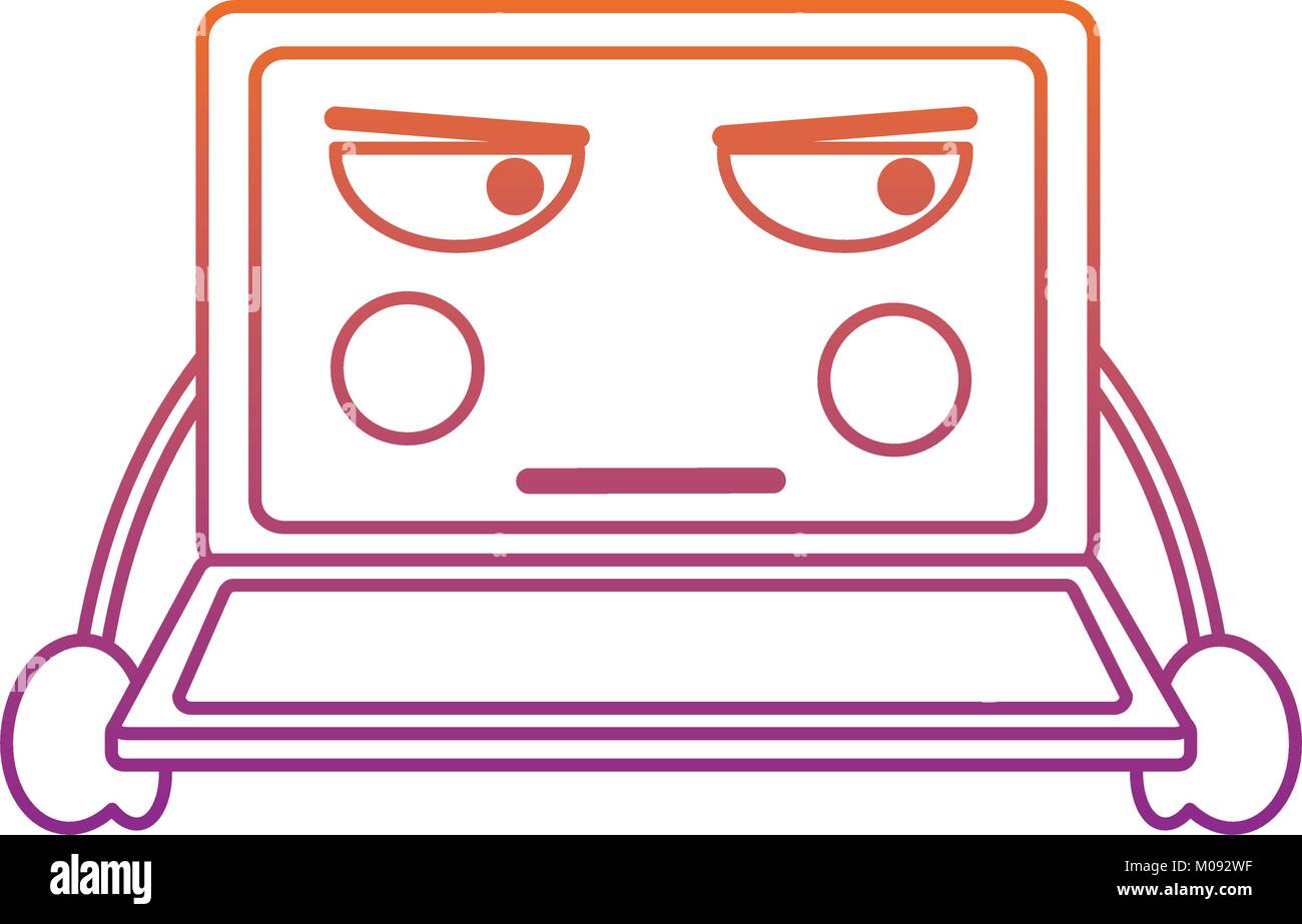 angry laptop kawaii icon image Stock Vector Image & Art - Alamy