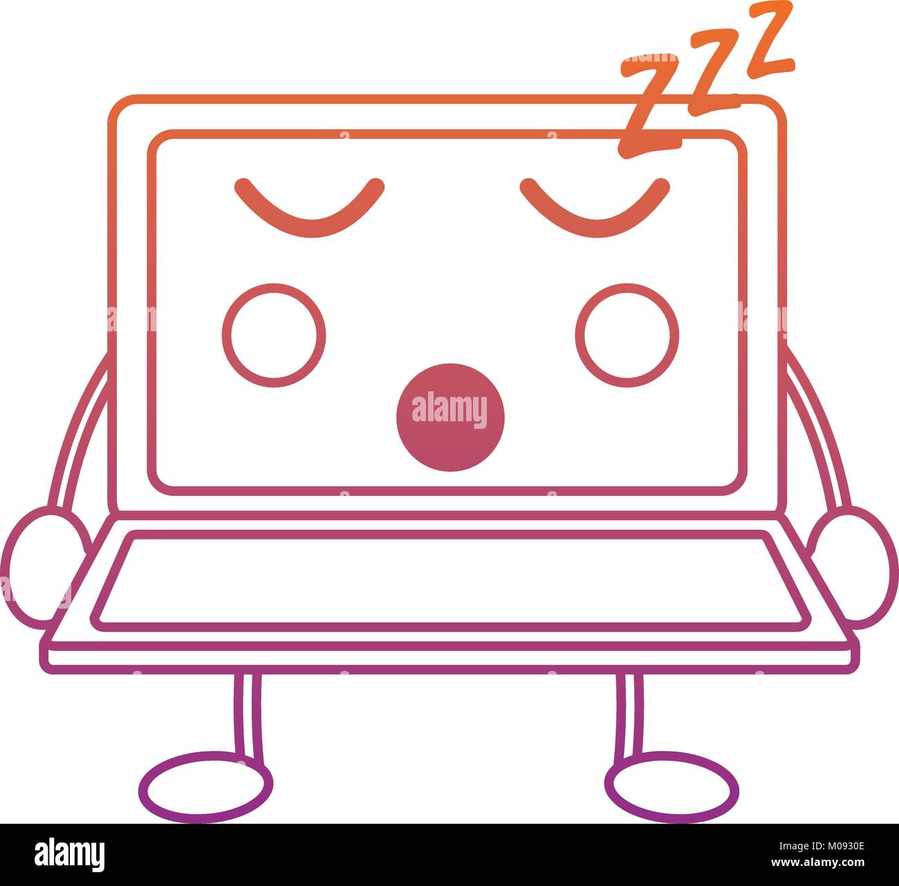 laptop sleep kawaii icon image Stock Vector Image & Art - Alamy