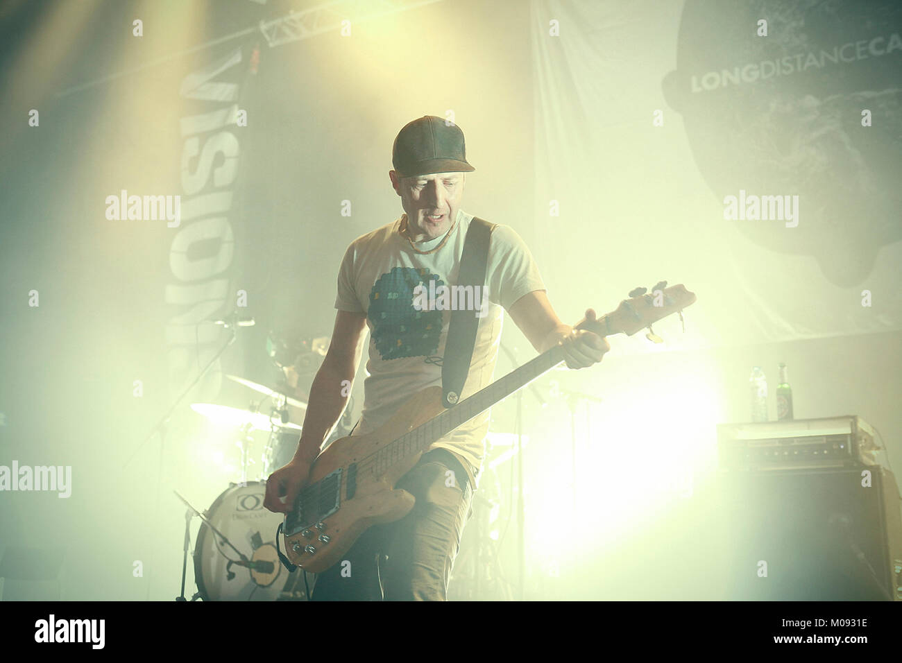 The German post-rock band Long Distance Calling performs a live concert ...