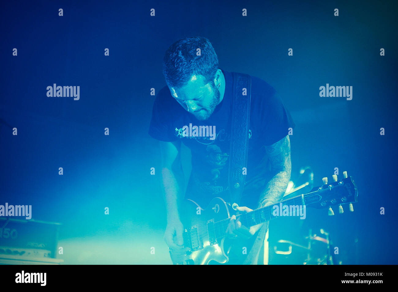 The German post-rock band Long Distance Calling performs a live concert ...