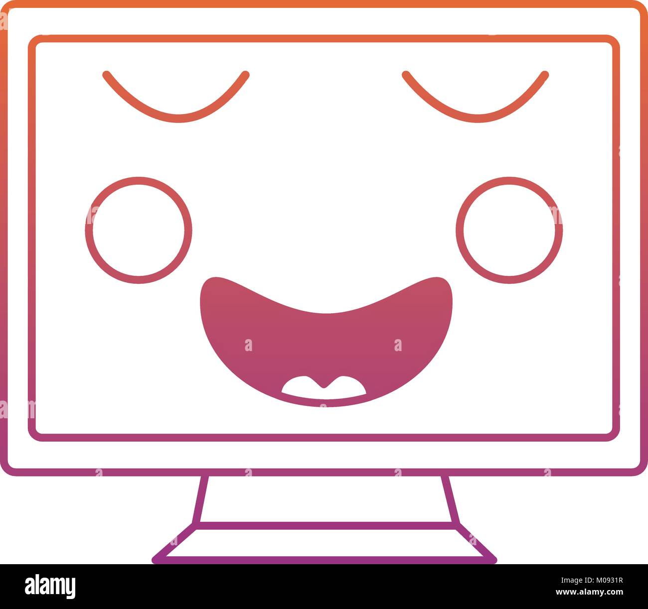 Computer kawaii cartoon happy cute hi-res stock photography and images ...