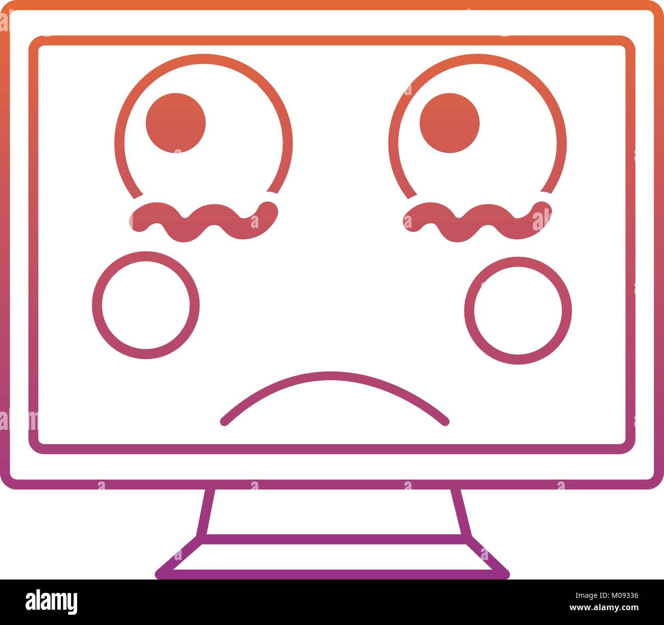 sad computer monitor kawaii icon image Stock Vector Image & Art - Alamy