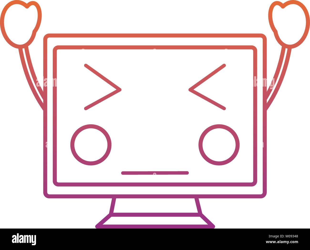 angry computer monitor kawaii icon image Stock Vector Image & Art - Alamy