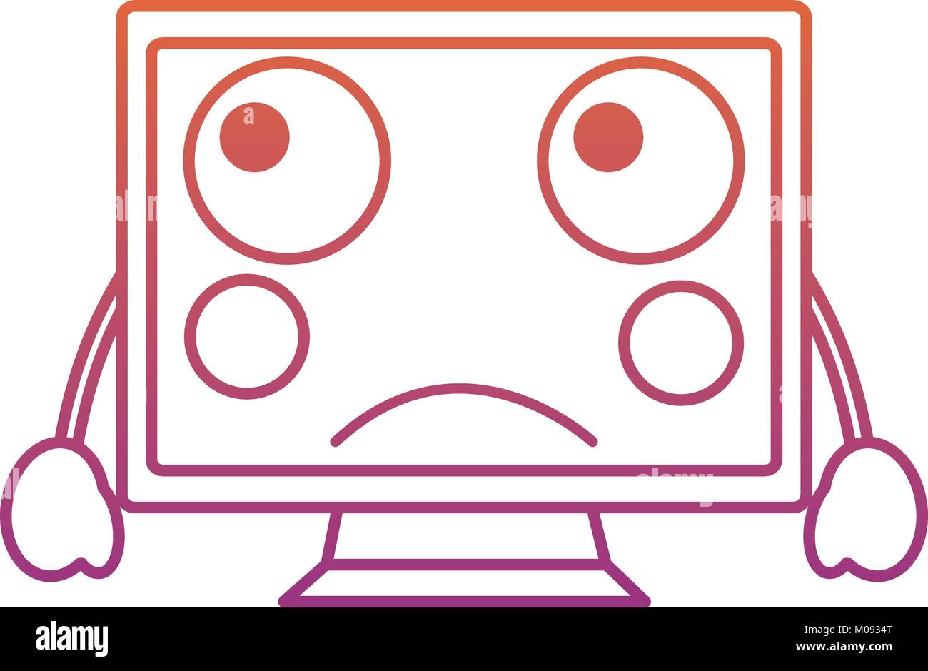 sad computer monitor kawaii icon image Stock Vector Image & Art - Alamy