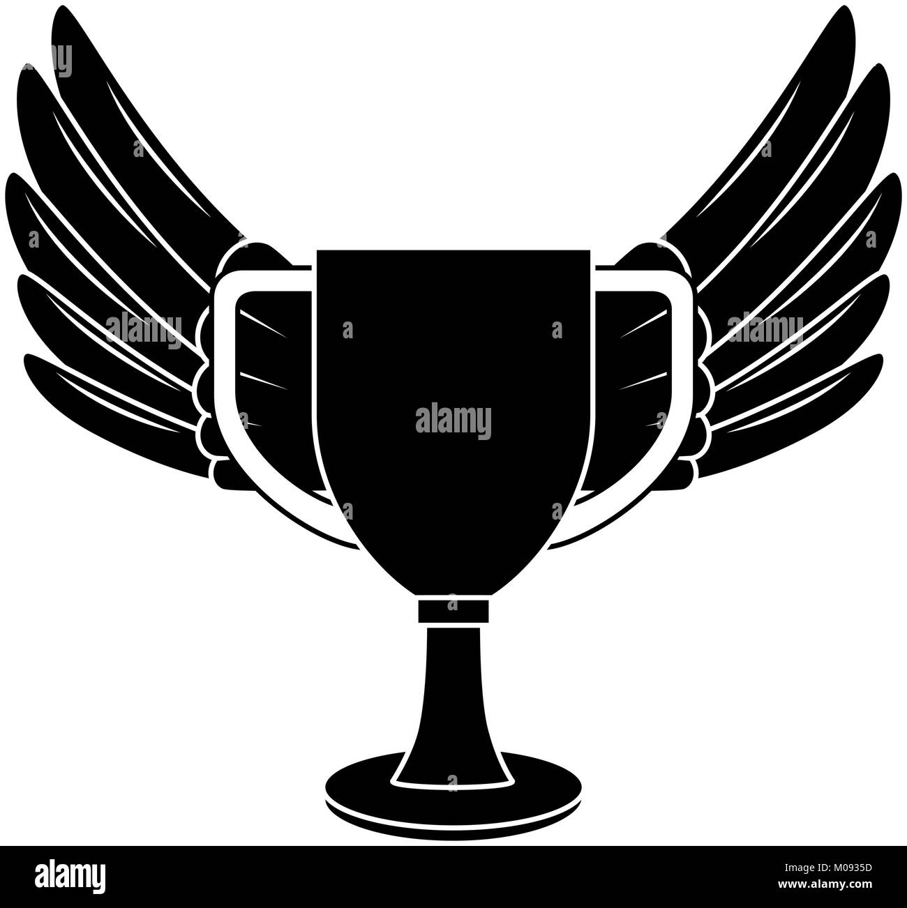 trophy cup with wings championship award vector illustration design ...