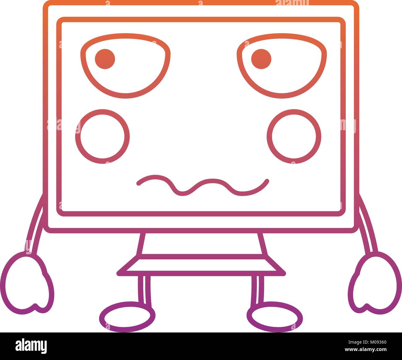 angry computer monitor kawaii icon image Stock Vector Image & Art - Alamy