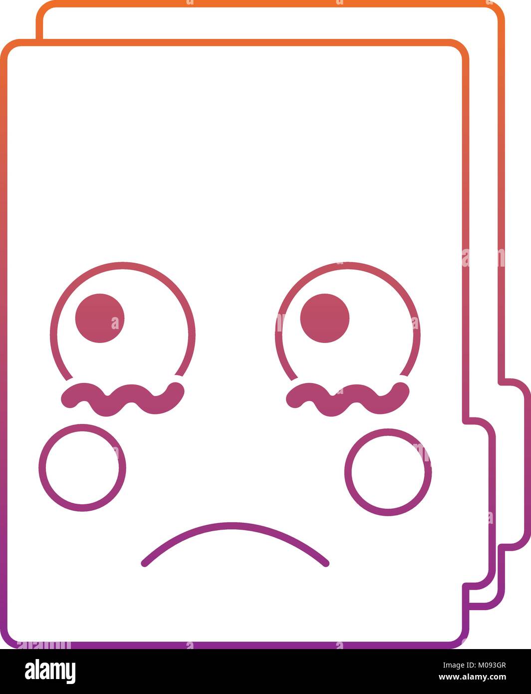 sad file folder kawaii icon image Stock Vector Image & Art - Alamy