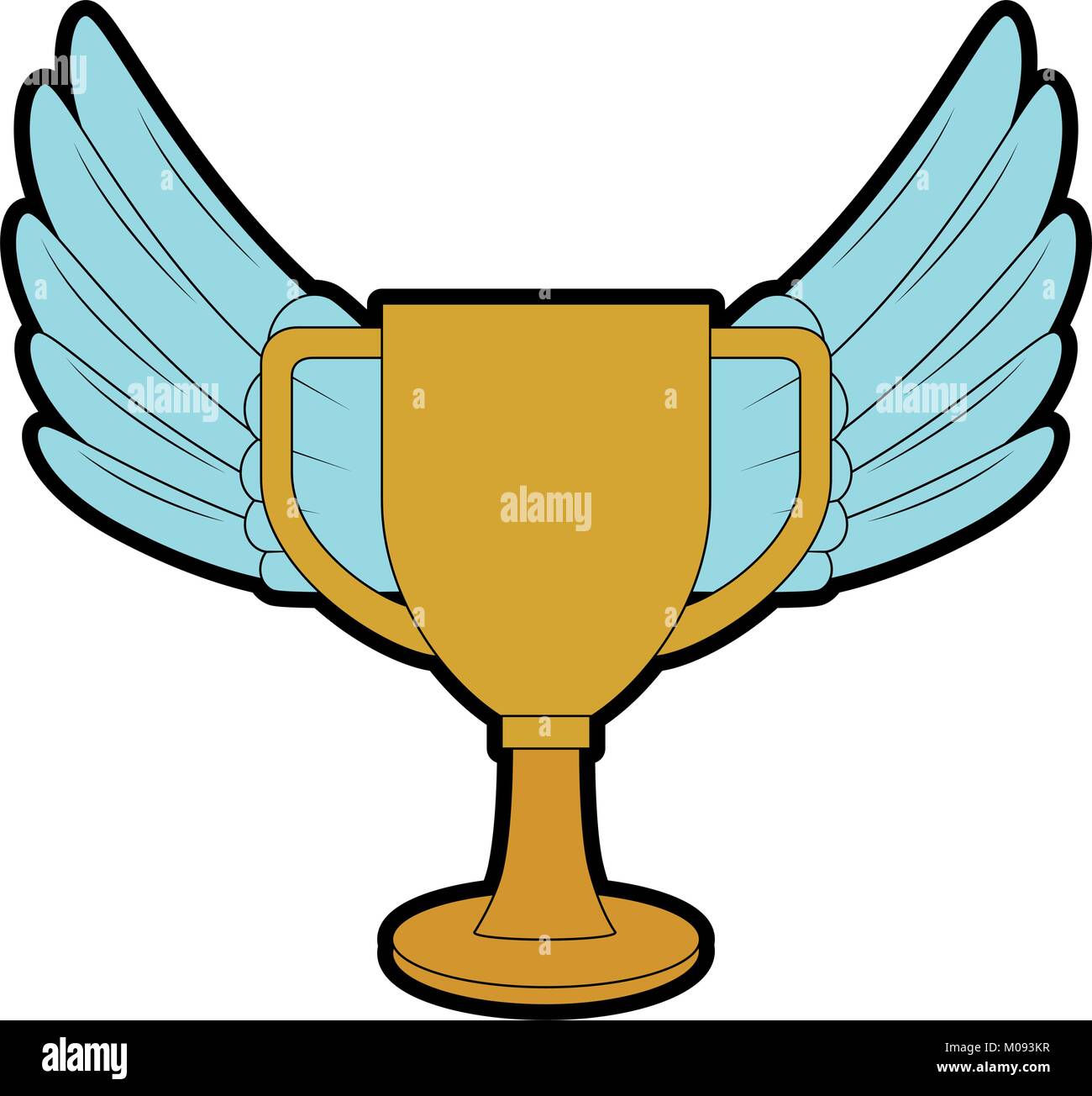 trophy cup with wings championship award vector illustration design ...