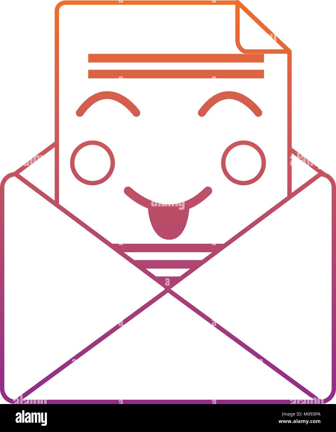 happy message envelope kawaii icon image Stock Vector Image & Art - Alamy
