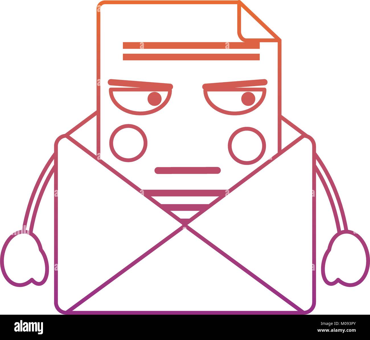 angry message envelope kawaii icon image Stock Vector Image & Art - Alamy