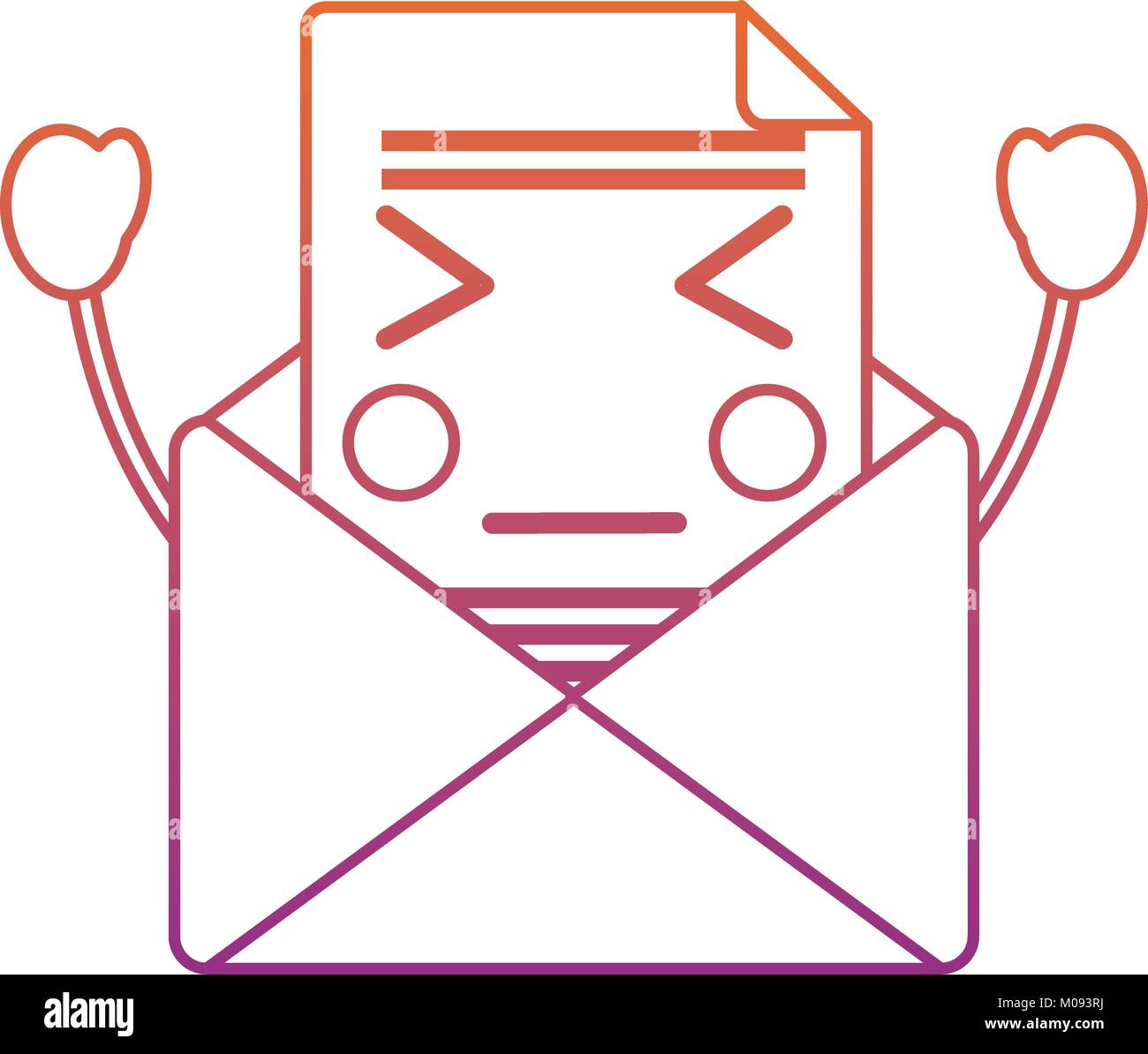 angry message envelope kawaii icon image Stock Vector Image & Art - Alamy