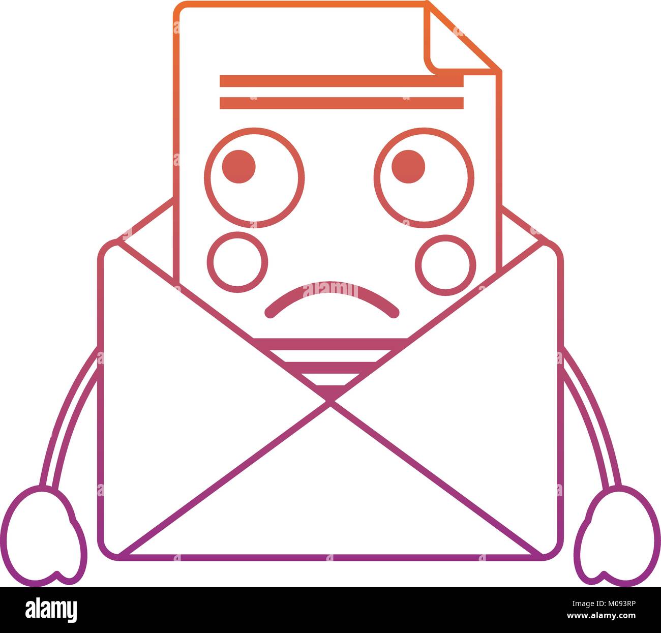 sad message envelope kawaii icon image Stock Vector Image & Art - Alamy