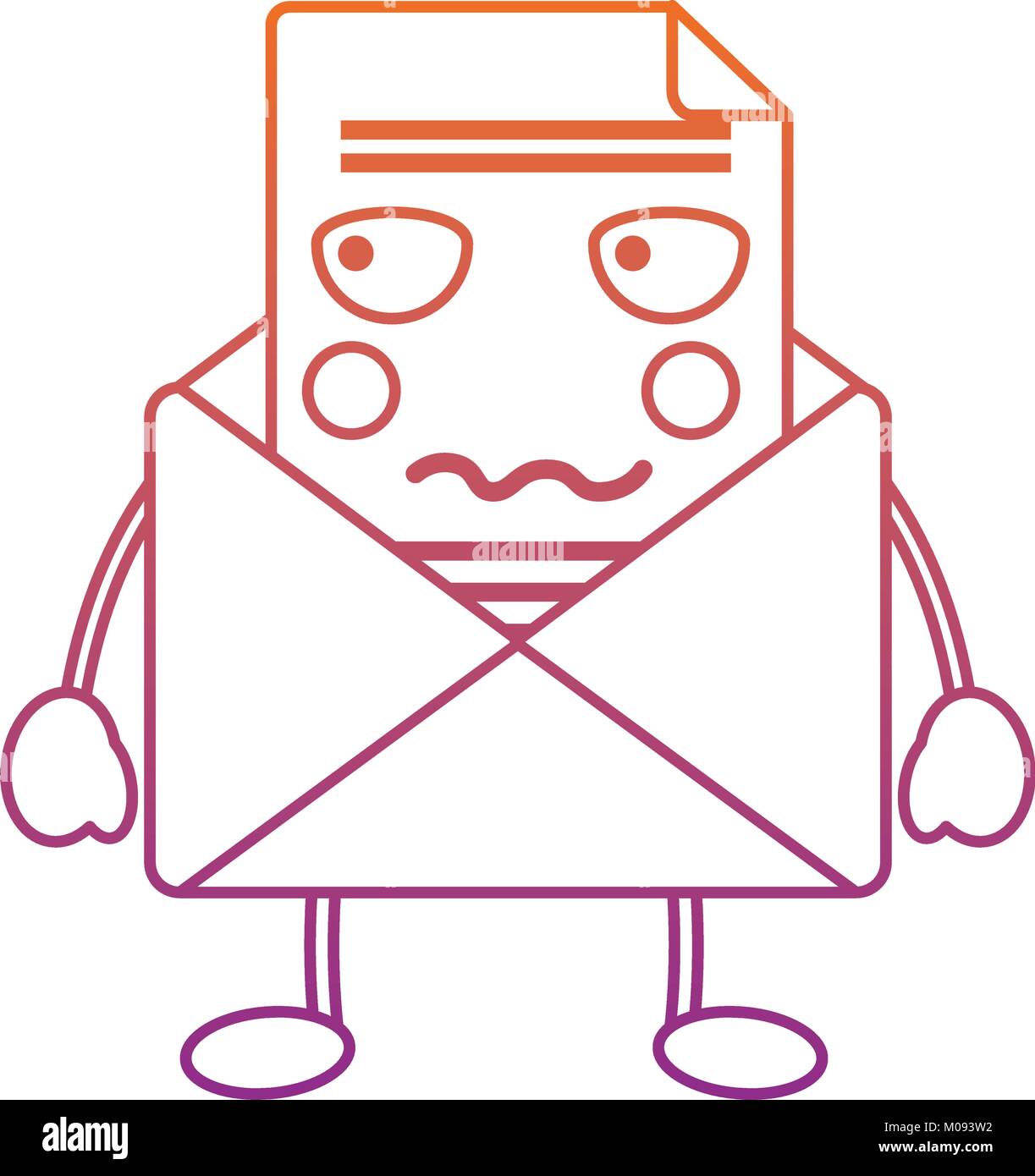 angry message envelope kawaii icon image Stock Vector Image & Art - Alamy
