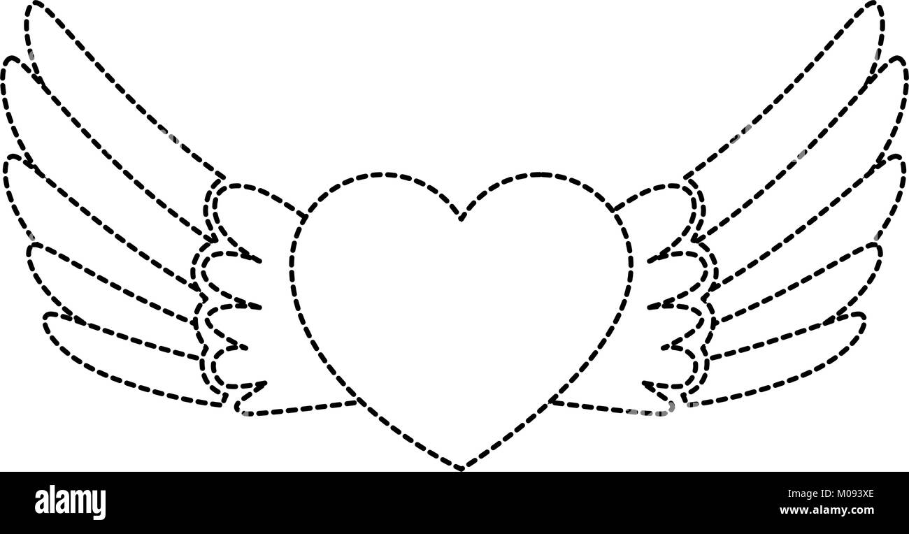 heart with wings flying vector illustration design Stock Vector Image ...