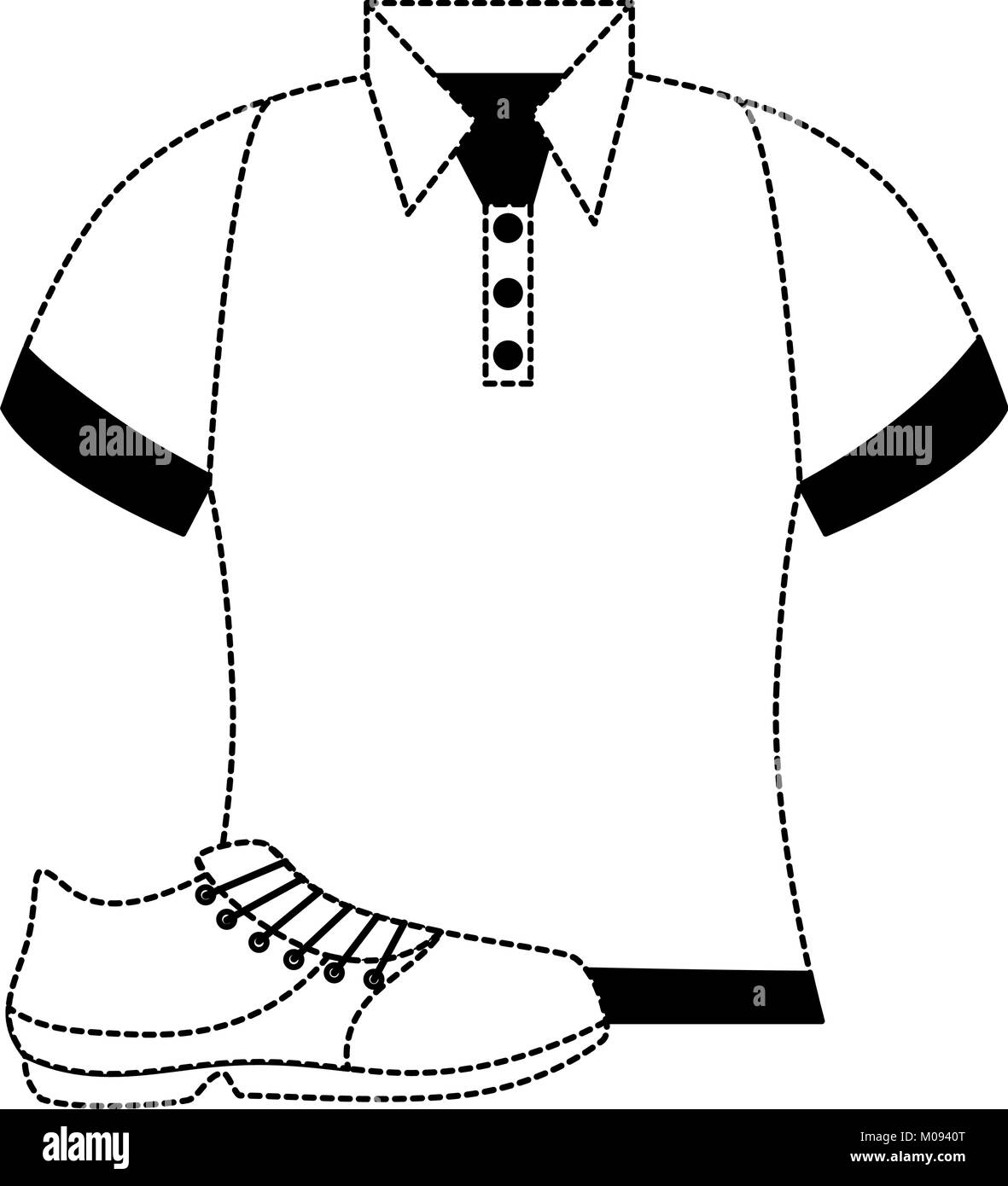 golf shirt uniform with shoe vector illustration design Stock Vector ...