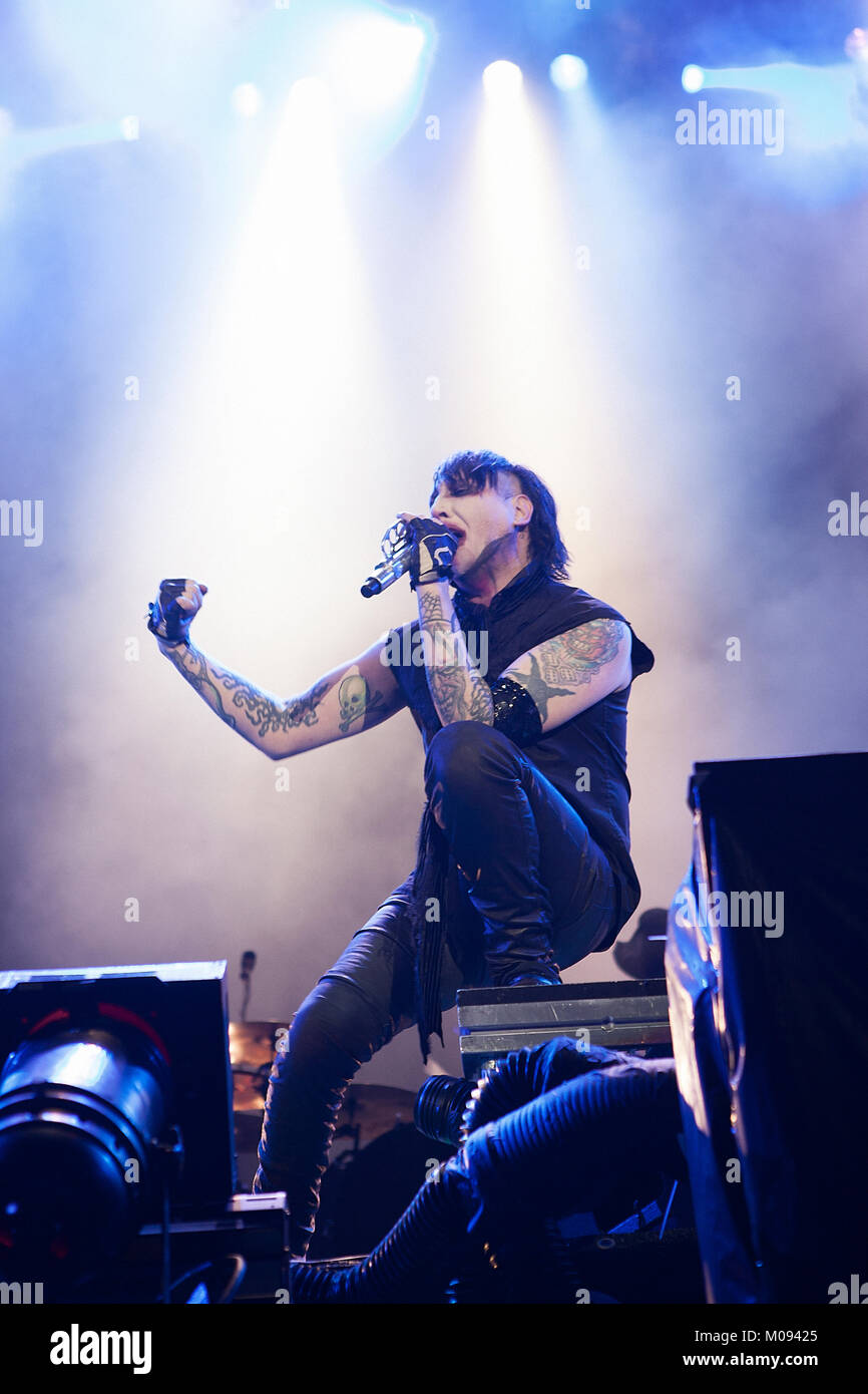 The American singer and rock musician Marilyn Manson performs a live ...