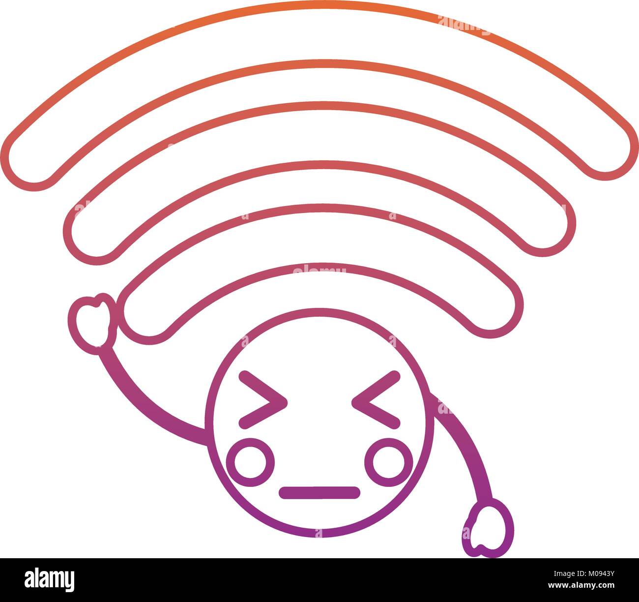 cartoon wifi internet signal kawaii character Stock Vector Image & Art ...