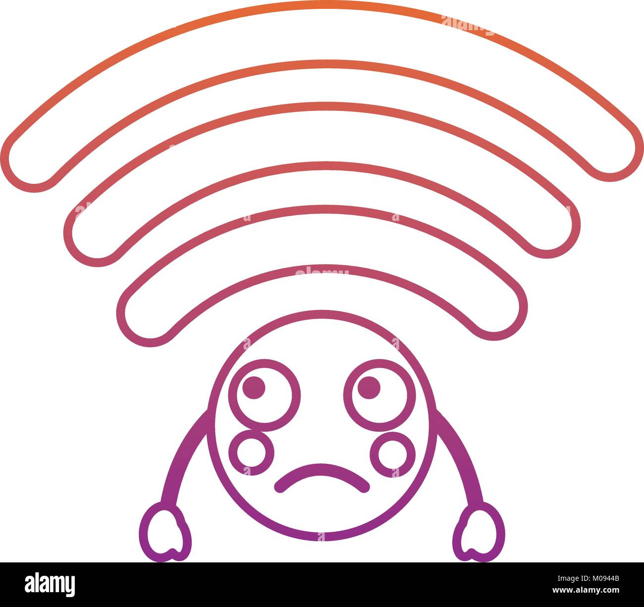 cartoon wifi internet signal kawaii character Stock Vector Image & Art ...