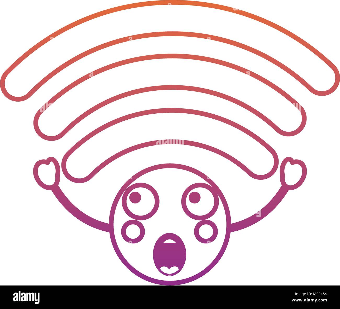 cartoon wifi internet signal kawaii character Stock Vector Image & Art ...